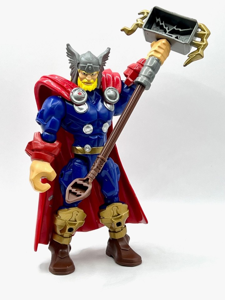 Hasbro Marvel Super Hero Mashers Thor 6" Figure Avengers w/ Hammer ...