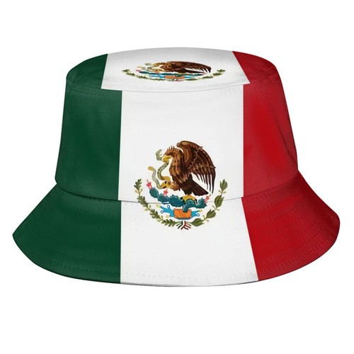 Fashion Mexico Flag Bucket Hat Mexico Fisherman Hat Print Beach Hat ...