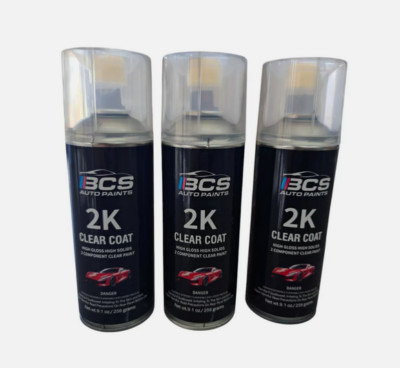 Automotive HS 2k HIGH GLOSS CLEAR AEROSOL TOUCH UP Spray CAN 2 PART x 3 ...