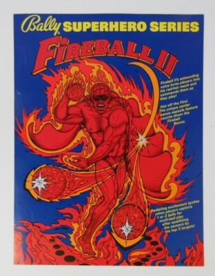 Bally Superhero Series Fireball II Pinball Machine Advertising Flyer | eBay