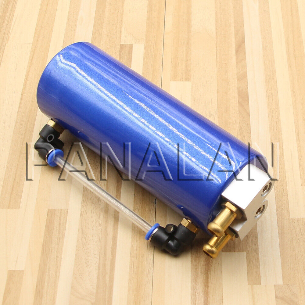 HQ BLUE BILLET ROUND ALLOY OIL RESEVOIR CATCH TANK & 9/15MM FITTINGS ...