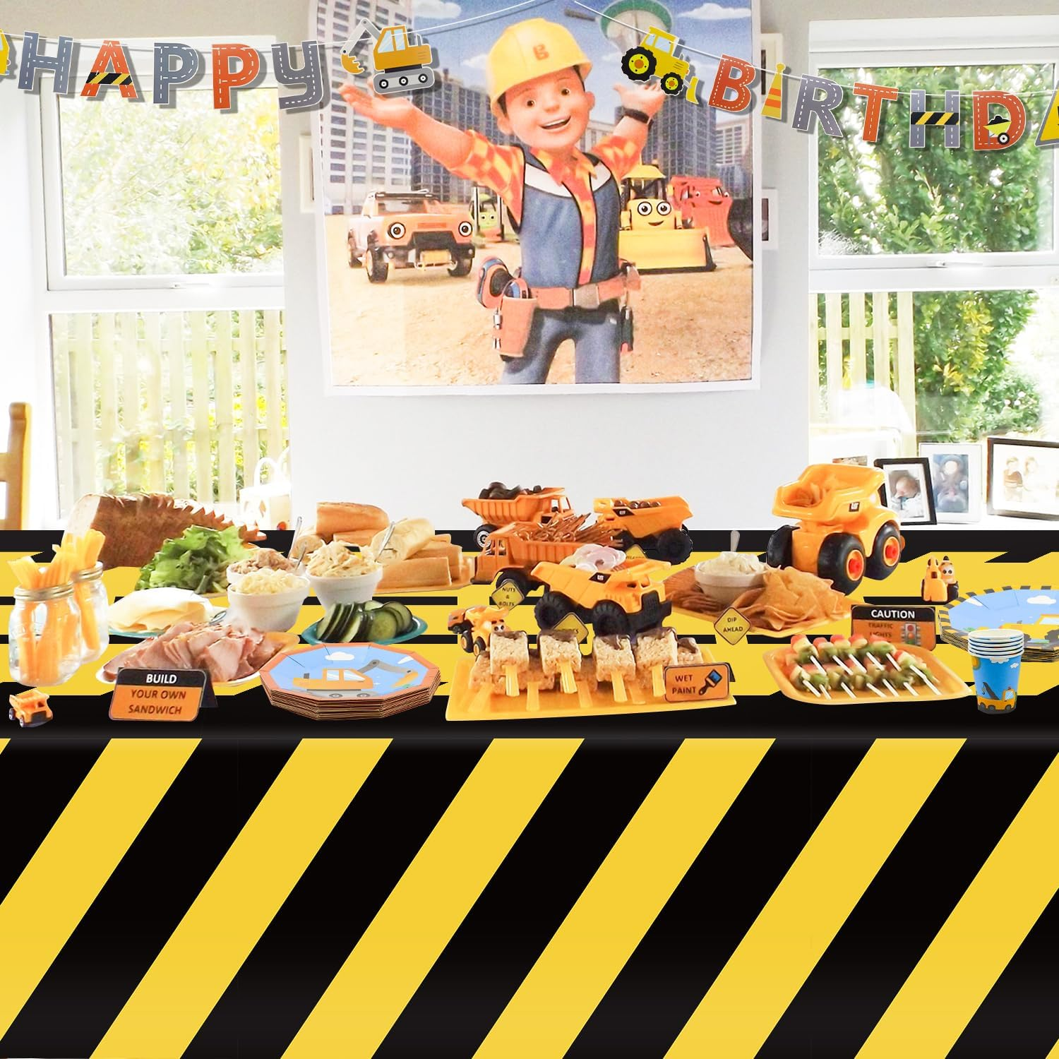 4 Pack Construction Tablecloth Construction Road Party Decorations ...