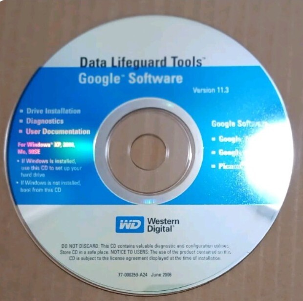 NEW Western Digital Data & Google Tools Software Ver 11.3 CD-Rom Google ...