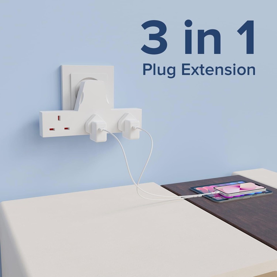 3 or 4 Way Gang Switched Main Adaptor Extension Power Socket Multi 13A ...