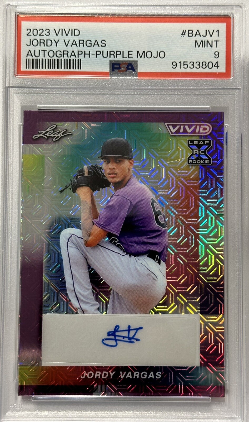 2023 Leaf Vivid | Jordy Vargas | Technicolor Auto Purple Mojo #’d 1/2 ...