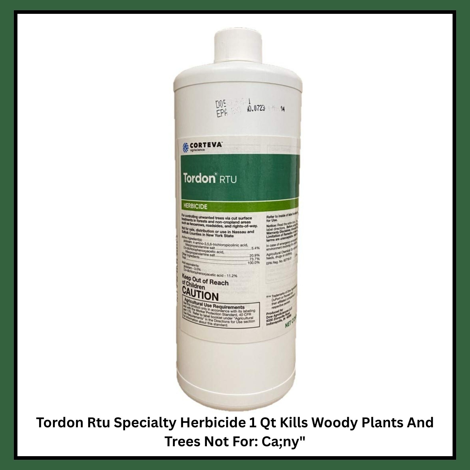 Tordon RTU Herbicide 1 Qt Kills Woody Plants & Trees Not for CA/NY Sale ...