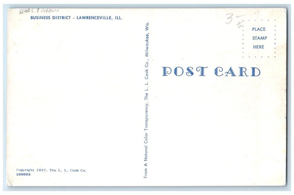 c1950's Sears Roebuck And Co. Business District Lawrenceville Illinois ...