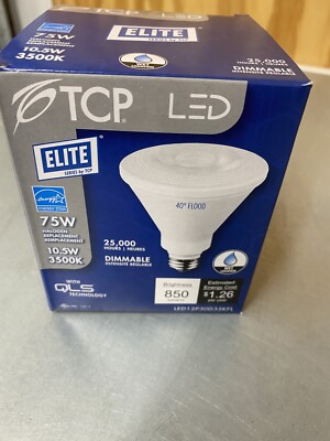 (12) Dimmable elite series TCP LED 10W - 75W halogen replacement 3500k ...
