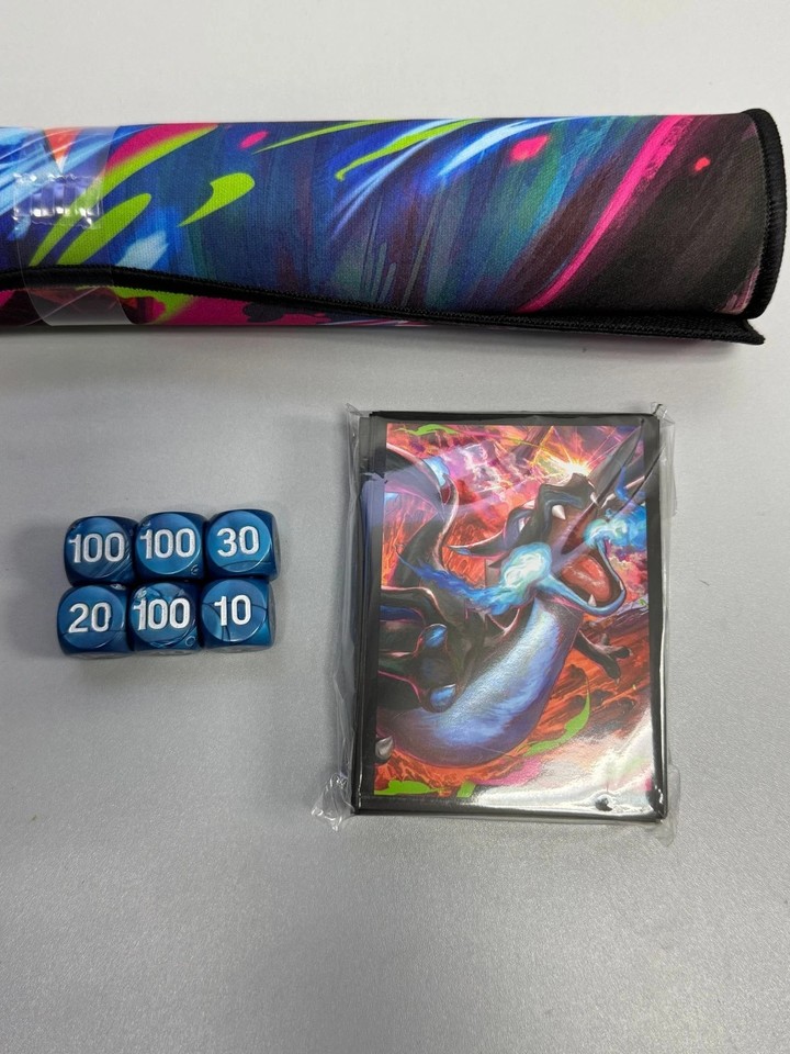 Mega Charizard X ex UPC Playmat, Deckbox, Sleeves, Coin, Damage ...