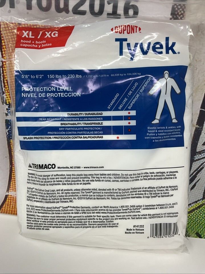Trimaco 141232 White Water-Resist Tyvek Coverall XL with Hood and Boots | eBay