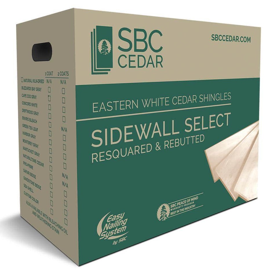 16 in. Sbc Long Natural Kiln Dried Eastern White Cedar Shingle Siding ...