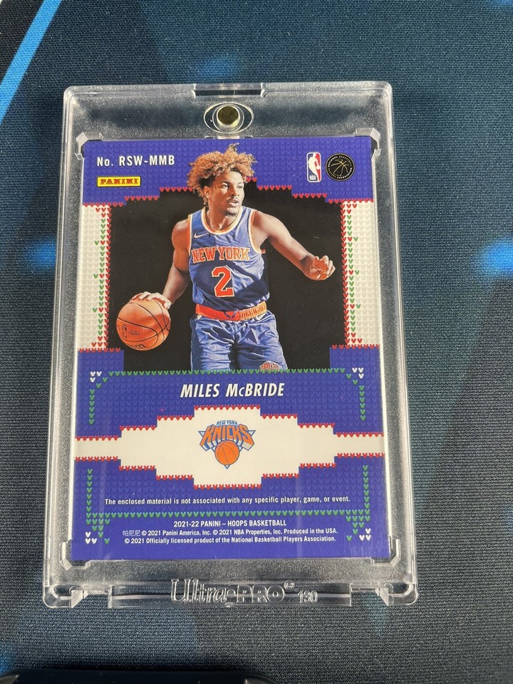 Miles Mcbride Rookie Sweaters Patch 2021-22 NBA Hoops Basketball Card # ...