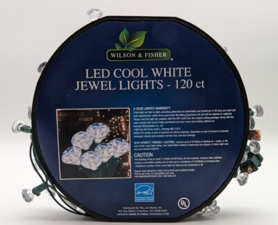 120 Ct Indoor/Outdoor LED Cool White Jewel String Lights 25ft Total ...