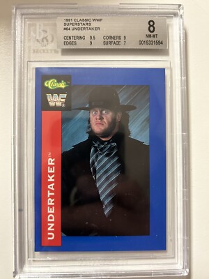 1991 Classic WWF The Undertaker Portrait Rookie Card RC #64 BGS NM-MT 8 ...
