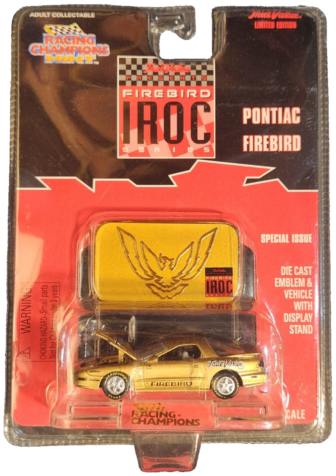 Vintage Racing Champions Mint Pontiac Firebird IROC Diecast Car/Emblem ...