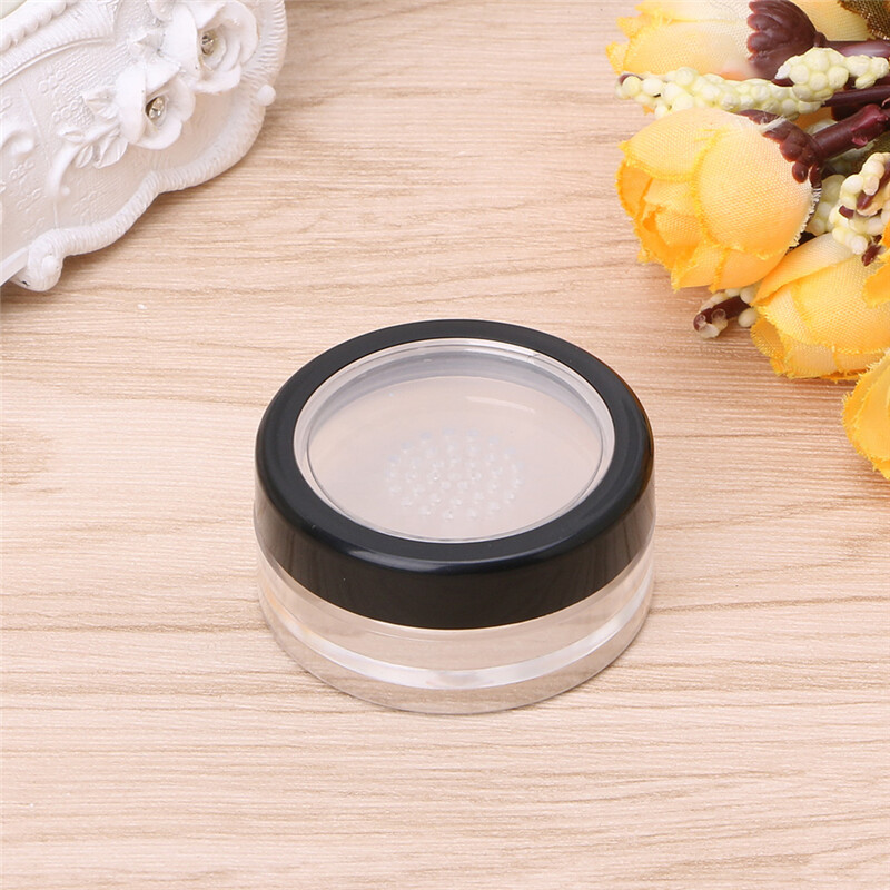 10g Plastic Loose Powder Jar Powder Puff Boxes Empty Cosmetic Container ...