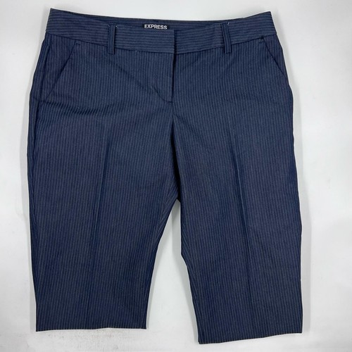 Express Women's Columnist Pants Size 6 Navy Pinstripe Polyester Blend ...