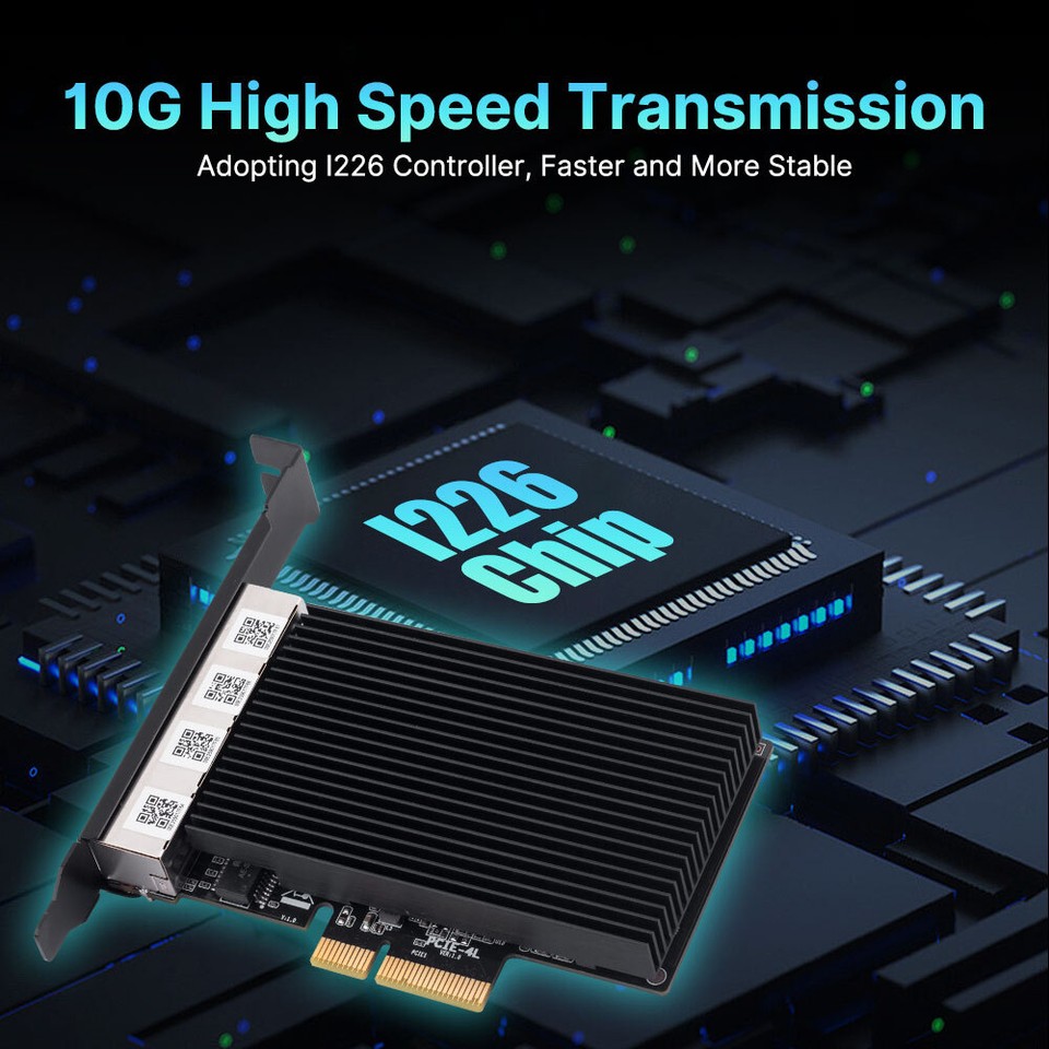 Intel I226 2500Mbps Quad Port RJ45 Interface 2.5G PCIe Gaming Network ...