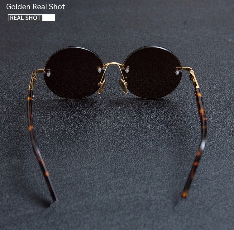 Sunglasses Retro Frameless Round Crystal Glasses Stone Glasses | eBay