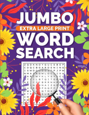 Jumbo Extra-Large Print Word Search: Easy to Read Big Letters Word Find ...