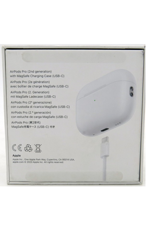 Apple AirPods Pro 2nd Generation Gen 2 2023 A2968 with Magsafe USB-C ...