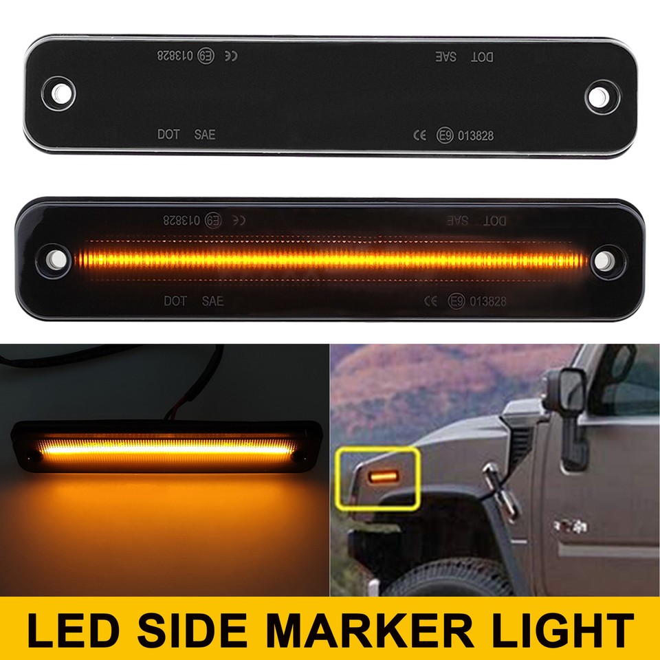 Front Rear Smoked LED Side Marker Cab Top Roof Lights for 2003-2009 ...