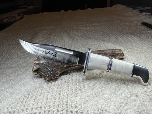 Buck 119 Hunting Knife With Custom Elk Stag Handle | eBay