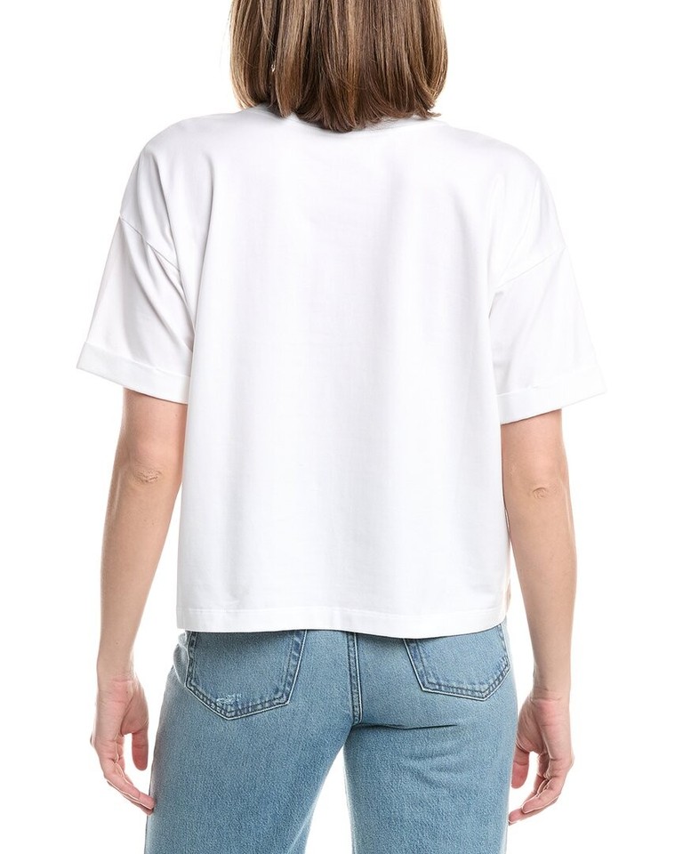 Eileen Fisher Crew Neck Box Top Women's White L | eBay