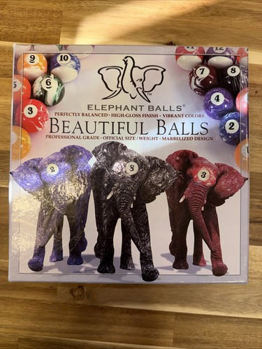 Vintage Elephant Beautiful Balls Complete Set Professional Billiards ...