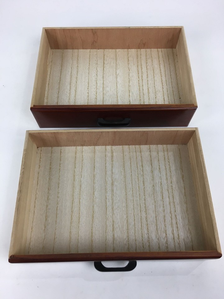 Japanese Wooden Sewing Box Vtg Haribako Chest Tansu 2 Drawers T273 | eBay