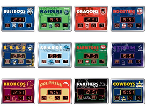 NRL SCOREBOARD Digital LED Wall Clock Calendar Temp Sign Gift - Choose ...