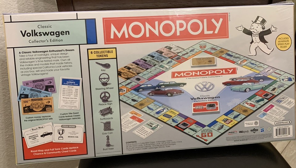 RARE FIND Monopoly Classic Volkswagen VW Collector's Edition Board Game ...