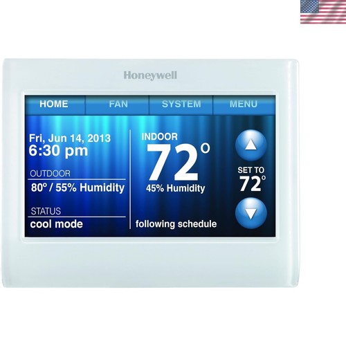 Sleek 3.5 x 4.5 Inch Wi-Fi Touch Screen Thermostat – Adaptive Recovery ...