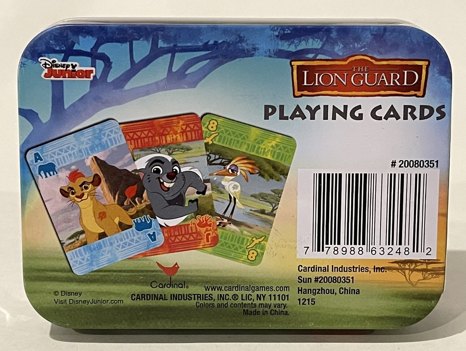 LION GUARD PLAYING CARDS WALT DISNEY JUNIOR TIN BOX - NIB 778988632482 ...