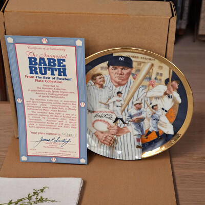 Hamilton Collection Best Of Baseball Plate, Babe Ruth, 6.5” | eBay
