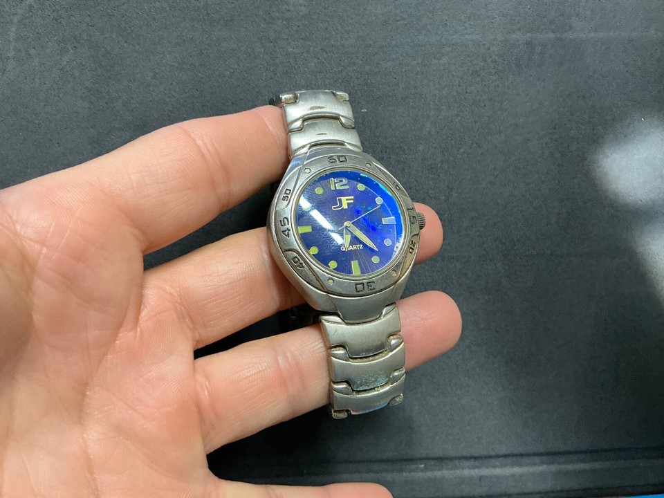 JF 60126 Large 40mm Blue Dial Quartz Unisex Watch, New Battery WORKING ...