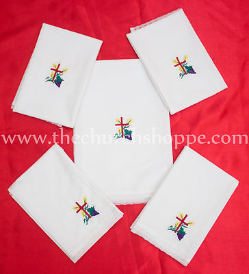 Altar Linen Set of 5, 1 Corporal, 2 Purificator 2 towel Vestments ...