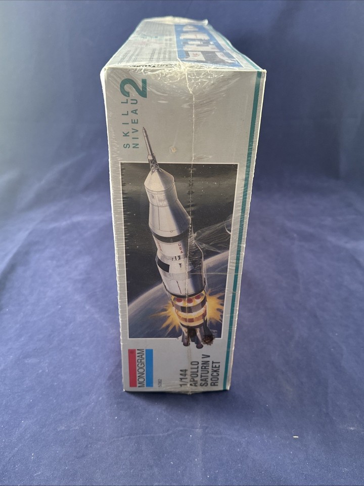 Vintage Monogram Apollo Saturn V NASA Rocket 1/144 Scale Model Kit NIB ...