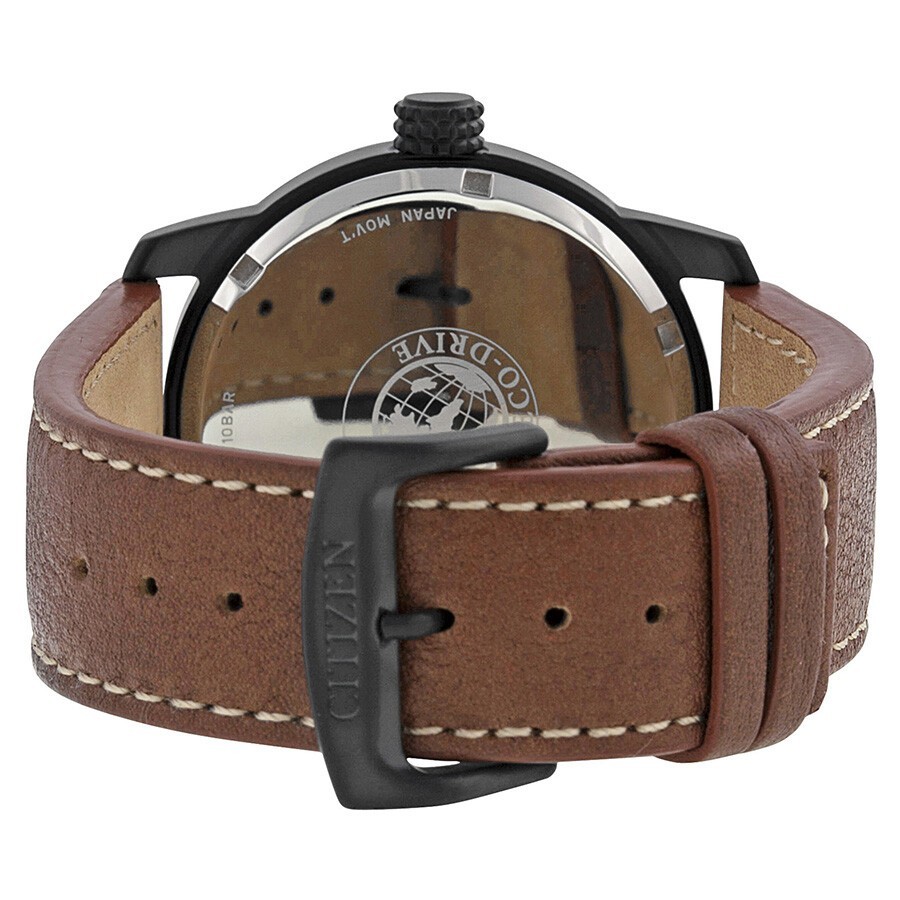 Citizen Men's Eco Drive Black Dial Brown Leather Watch - BM8475-26E NEW ...