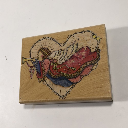 Penny Black Celestial Heart Angel Trumpet Rubber Stamp 1995 849K | eBay