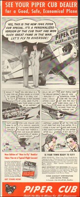 1946 Vintage ad for Piper Cub retro plane Art Cartoon Aircraft 07/16/22 ...