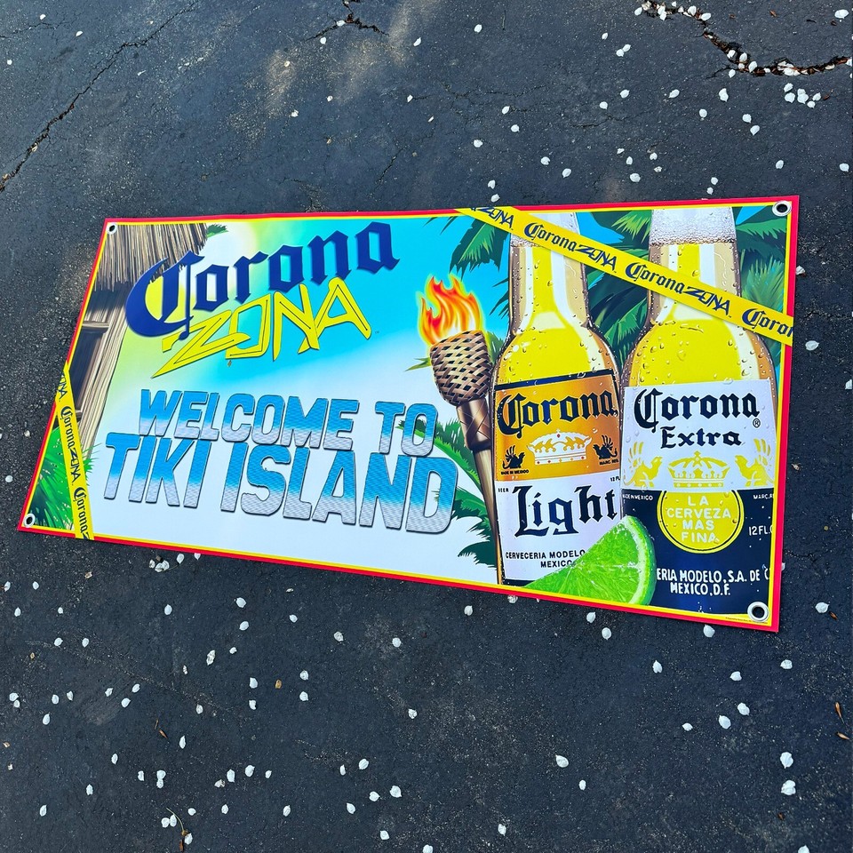 Corona Island Tiki Bar Beer Banner Jimmy Buffett Parrothead Party Decor ...