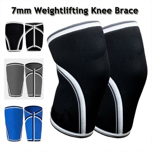 Pair 7mm Knee Compresion Sleeves Support Guard Brace Weightlifting ...
