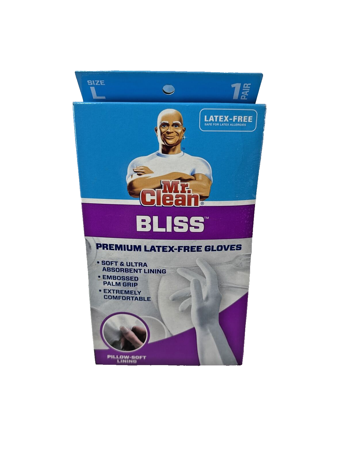 Mr Clean Bliss Premium Latex Free Gloves Soft Ultra Absorbent Large ...