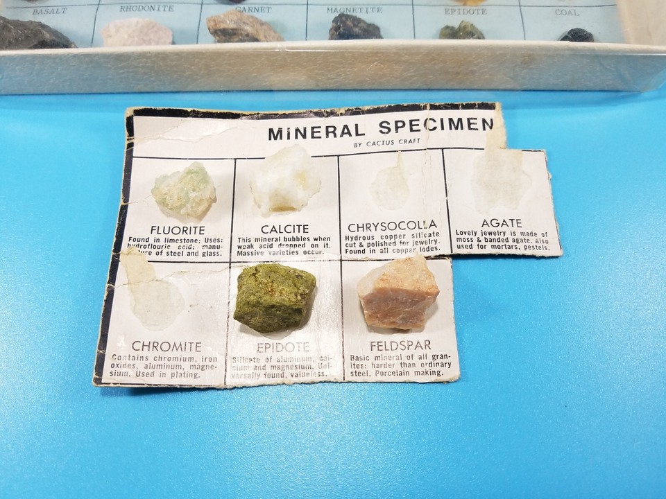 Vintage Collection of Mineral Specimens Minerals of the Rockies Set of ...