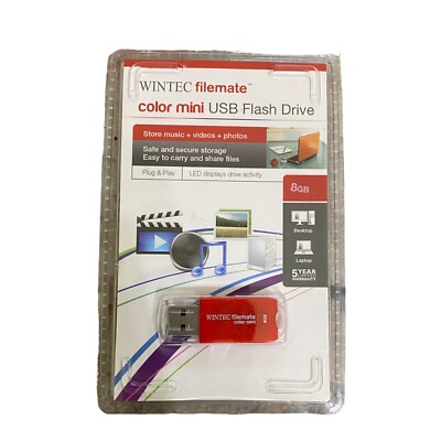 Wintec Filemate Color mini 8 GB USB 2.0 Flash Drive - Red | eBay