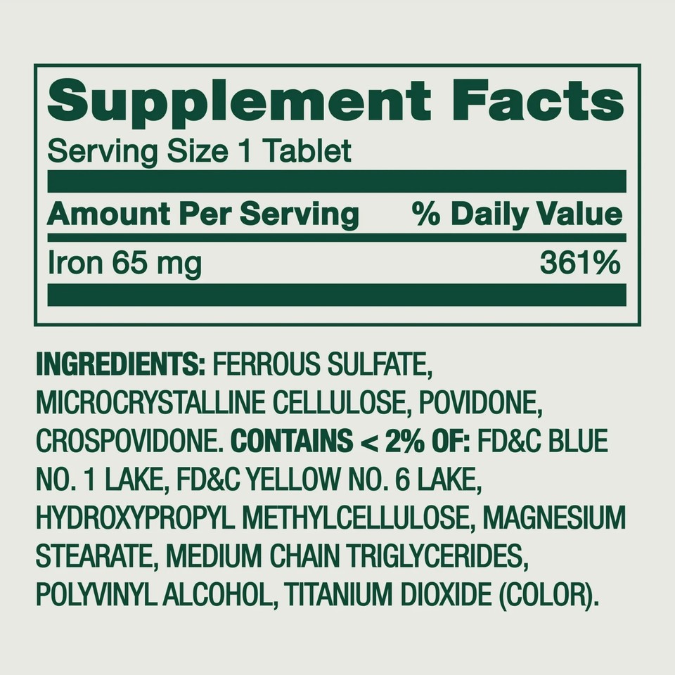 Spring Valley Iron 65 mg Dietary Supplement – 200 Tablets – Mineral ...