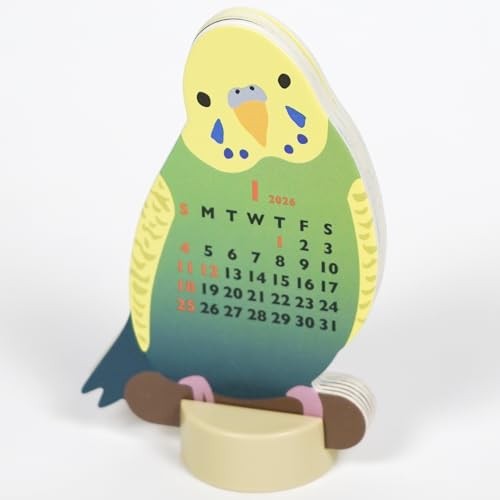 Greeting Life 2026 Animal Die-Cut Mini Parakeet Tabletop Calendar C ...
