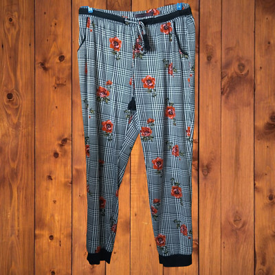 No Boundaries Women's XXL/19 Pull On Geometric Floral Cuffed Jogger ...