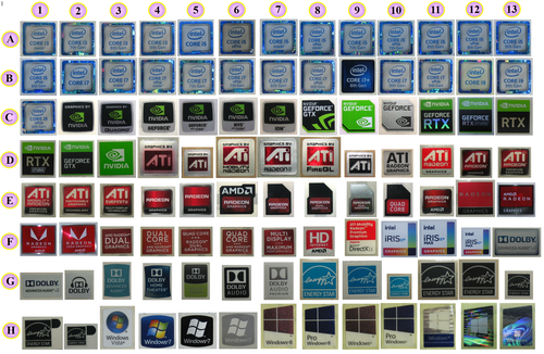 Laptop CPU OS Sticker - i3 i5 i7 6Gen 7Gen 8Gen 9Gen Nvidia RTX ATI ...